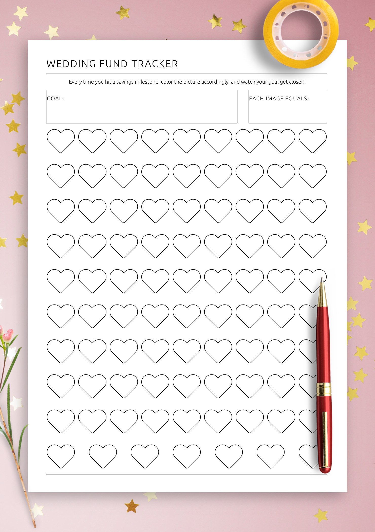 Download Wedding Fund Tracker Template - Printable or Digital PDF for ...
