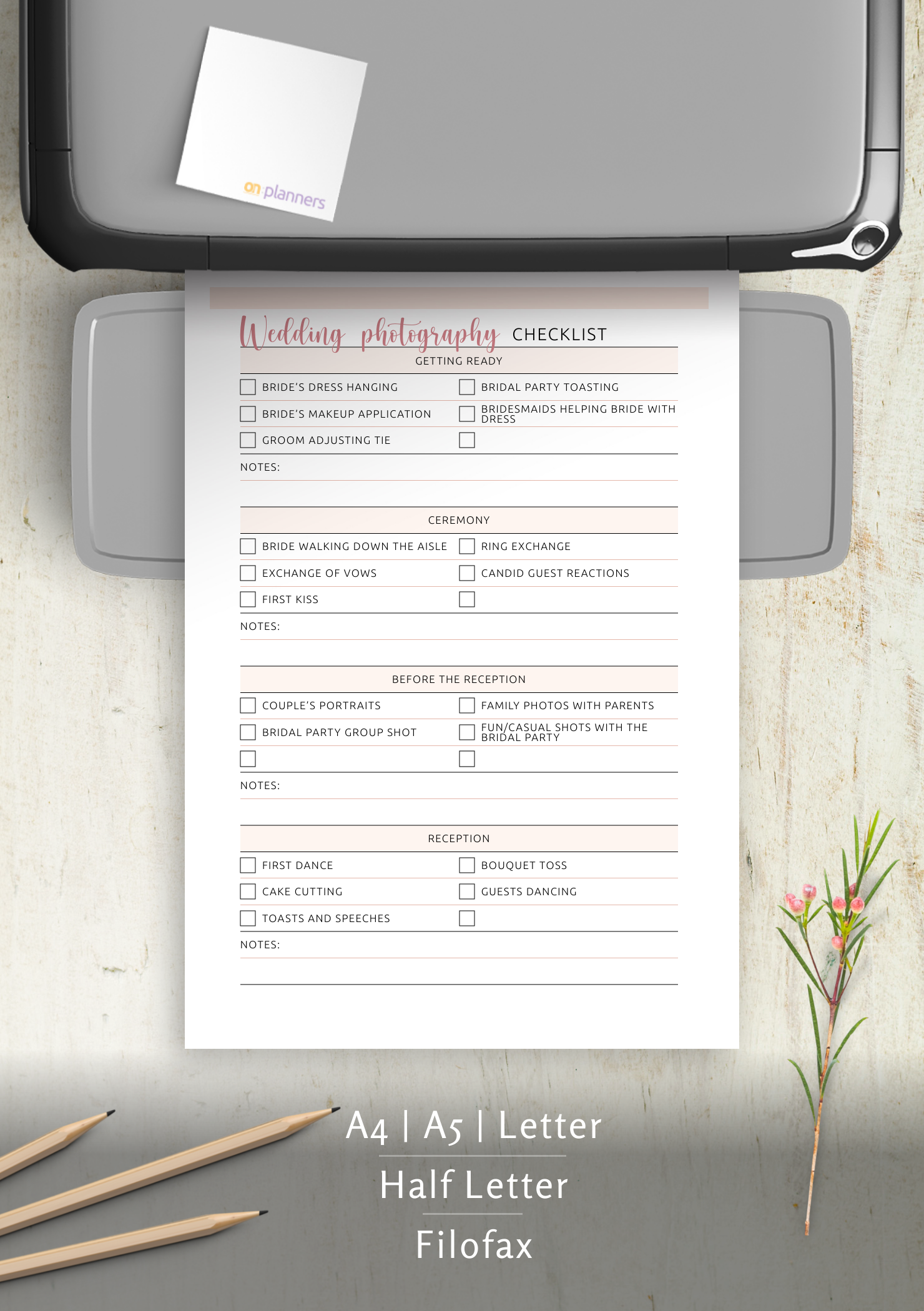 Download Printable Wedding Photography Checklist PDF