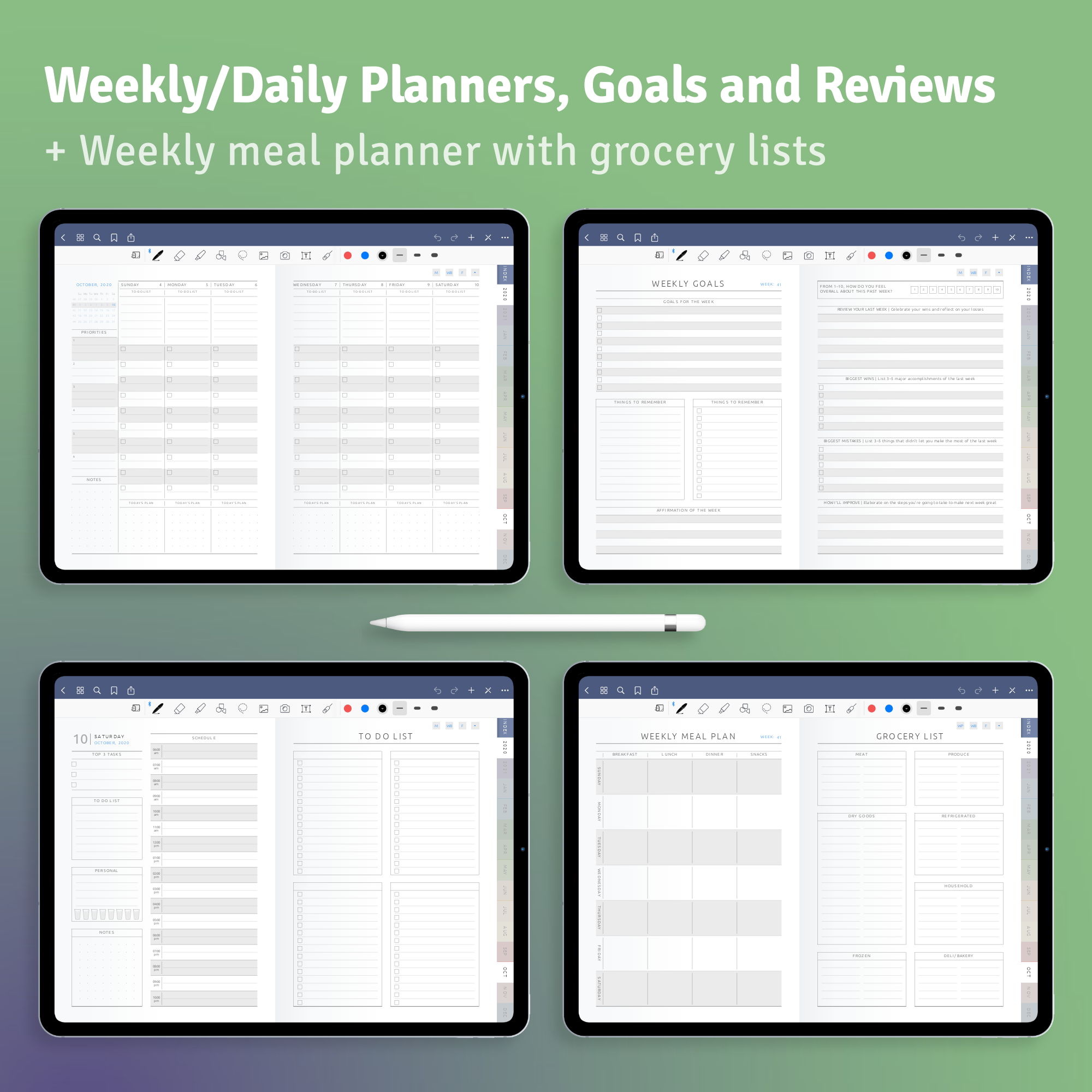 Download Weekly To-Do Digital Planner PDF for GoodNotes, iPad