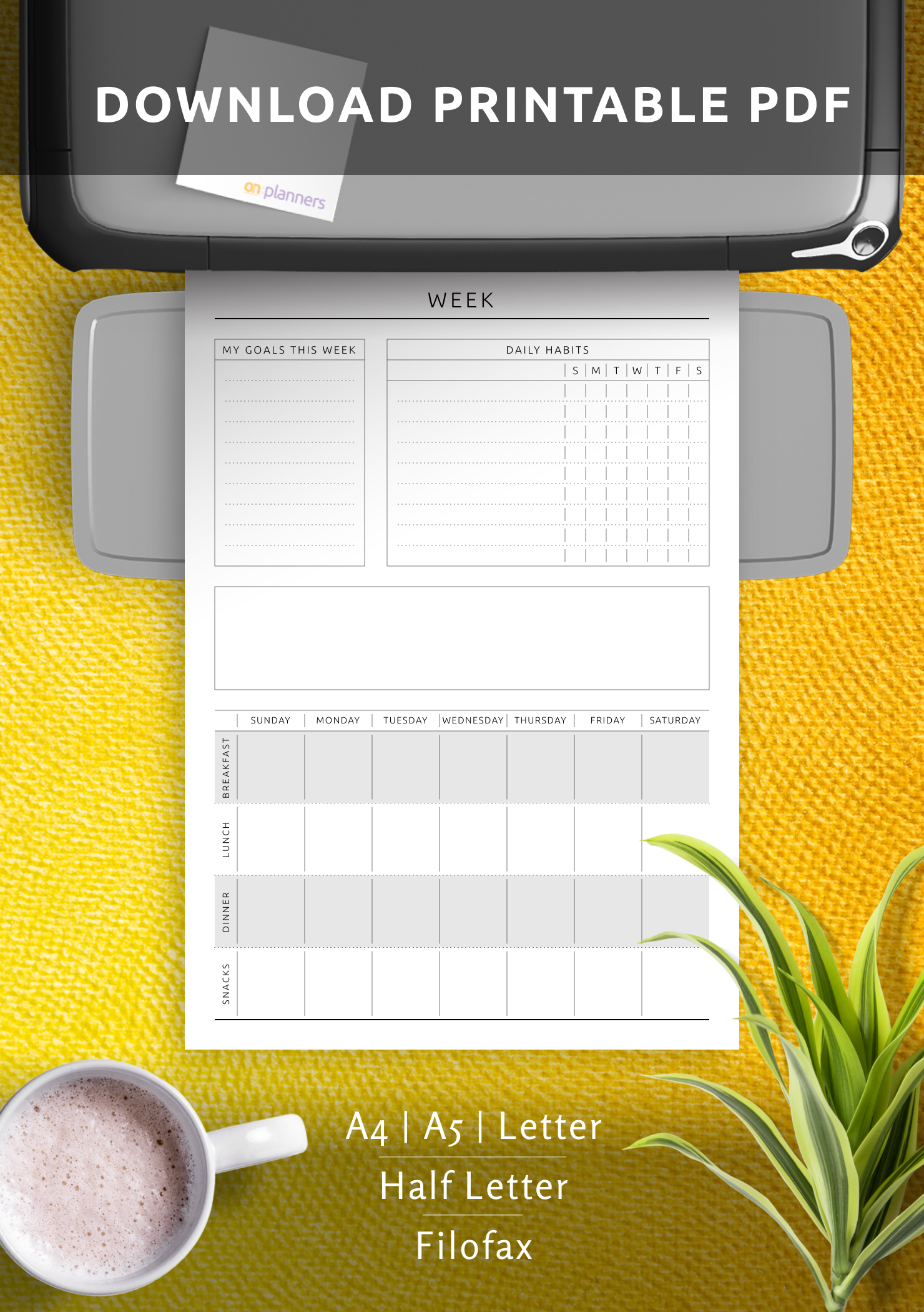Weekly Fitness & Meal Plan Template – Track Health & Goals