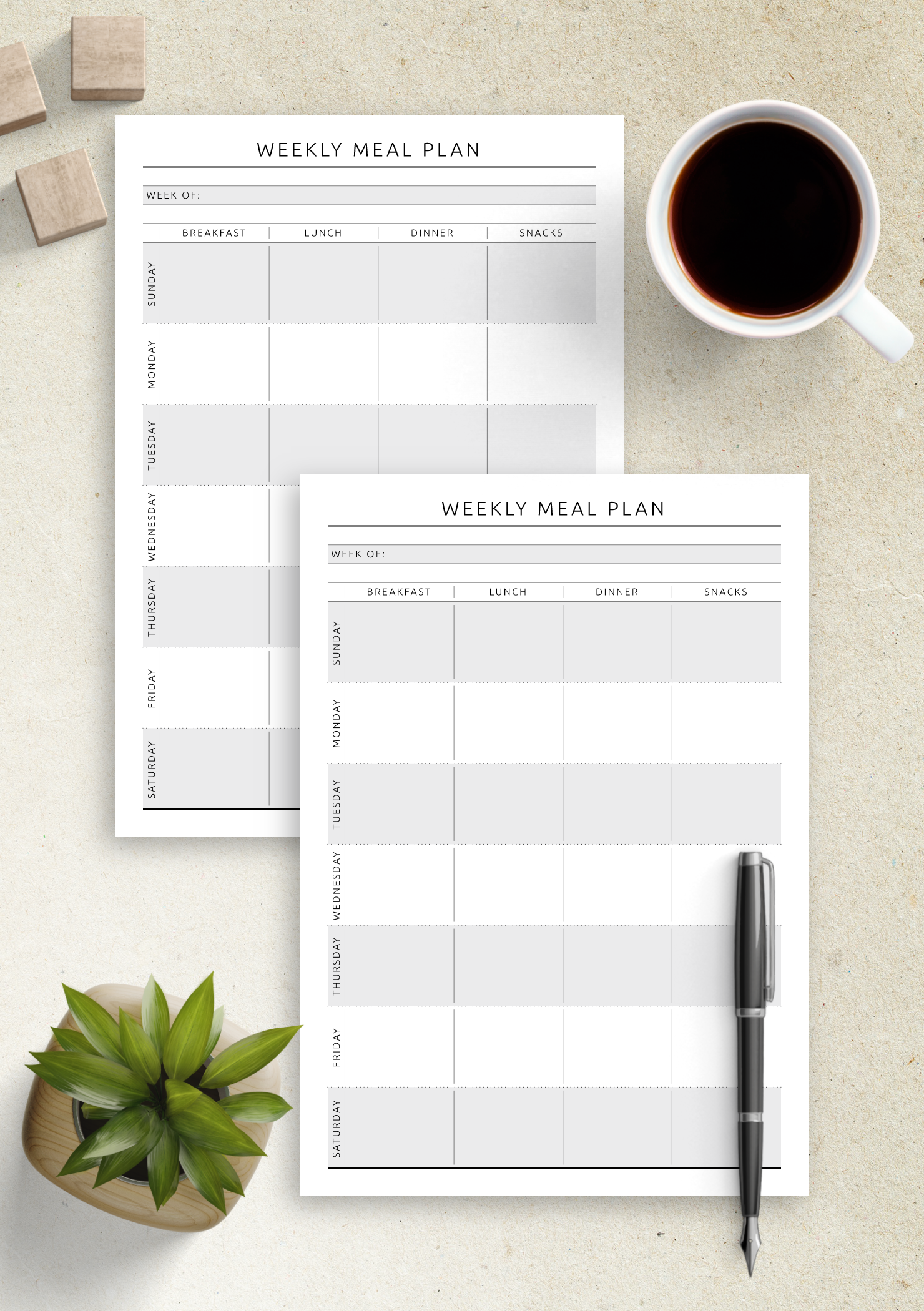 Download Weekly Meal Planner Template PDF – Original Style