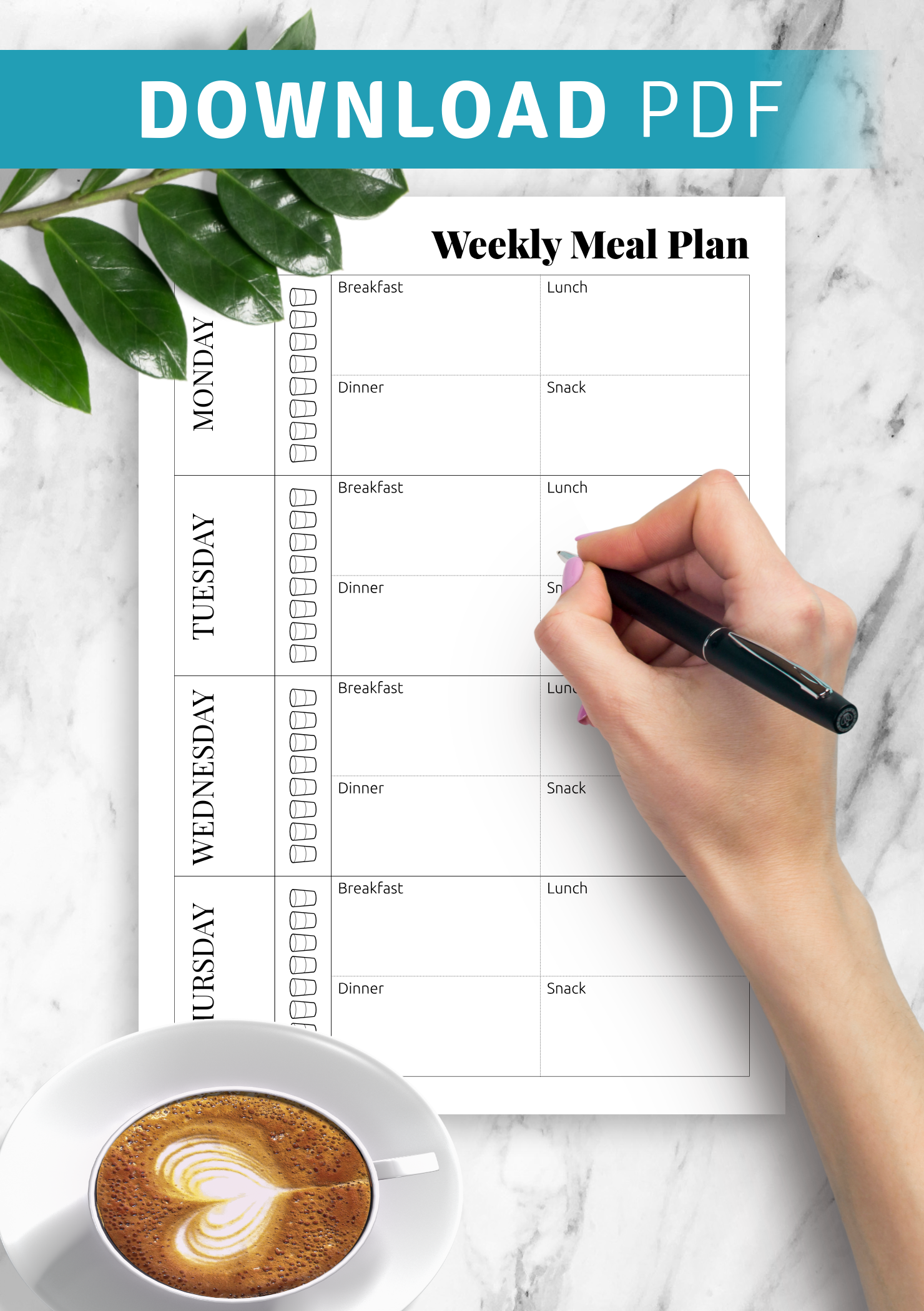 Download Printable Weekly meal planner PDF