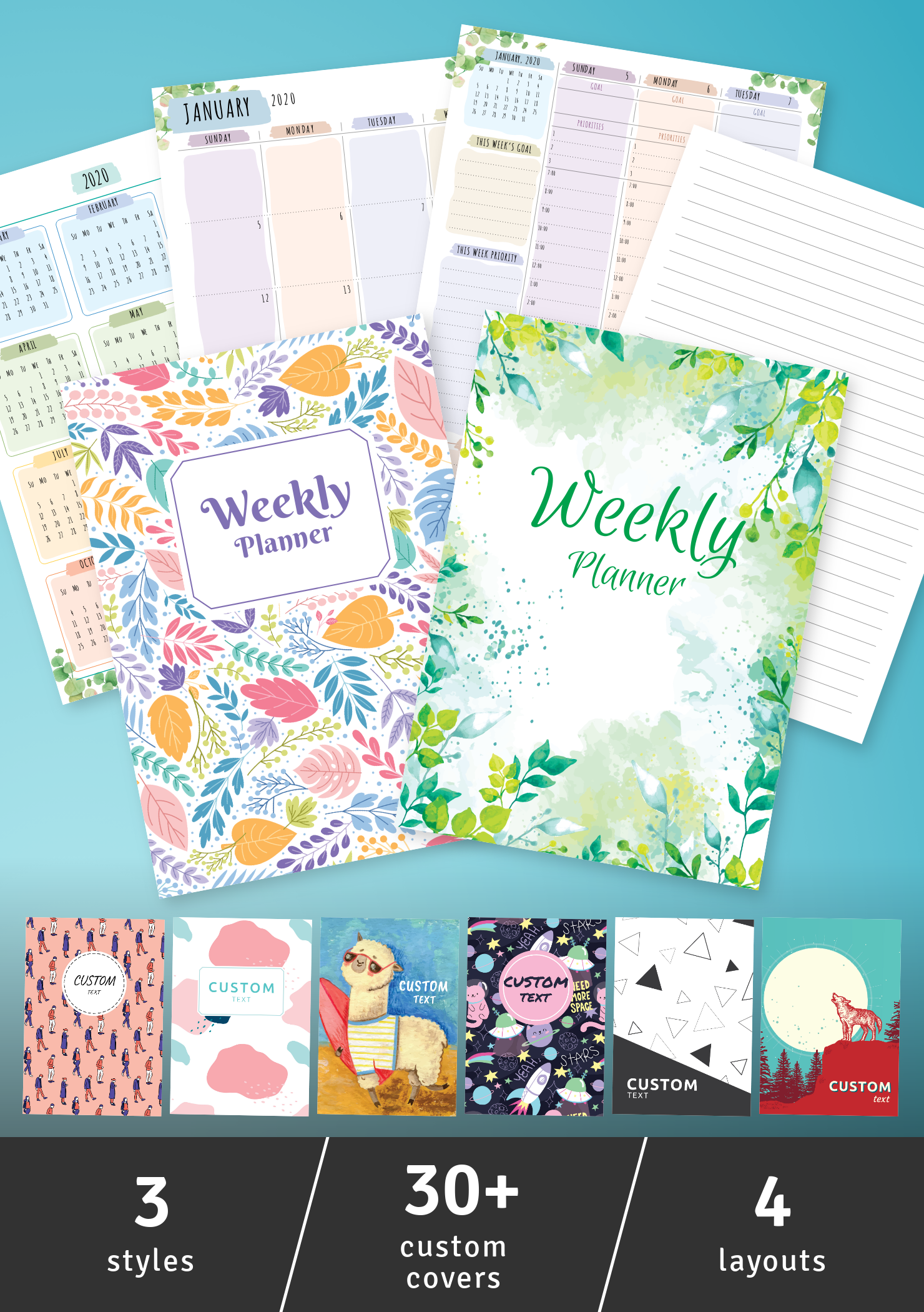 Download Printable Weekly Planner - Floral Style PDF