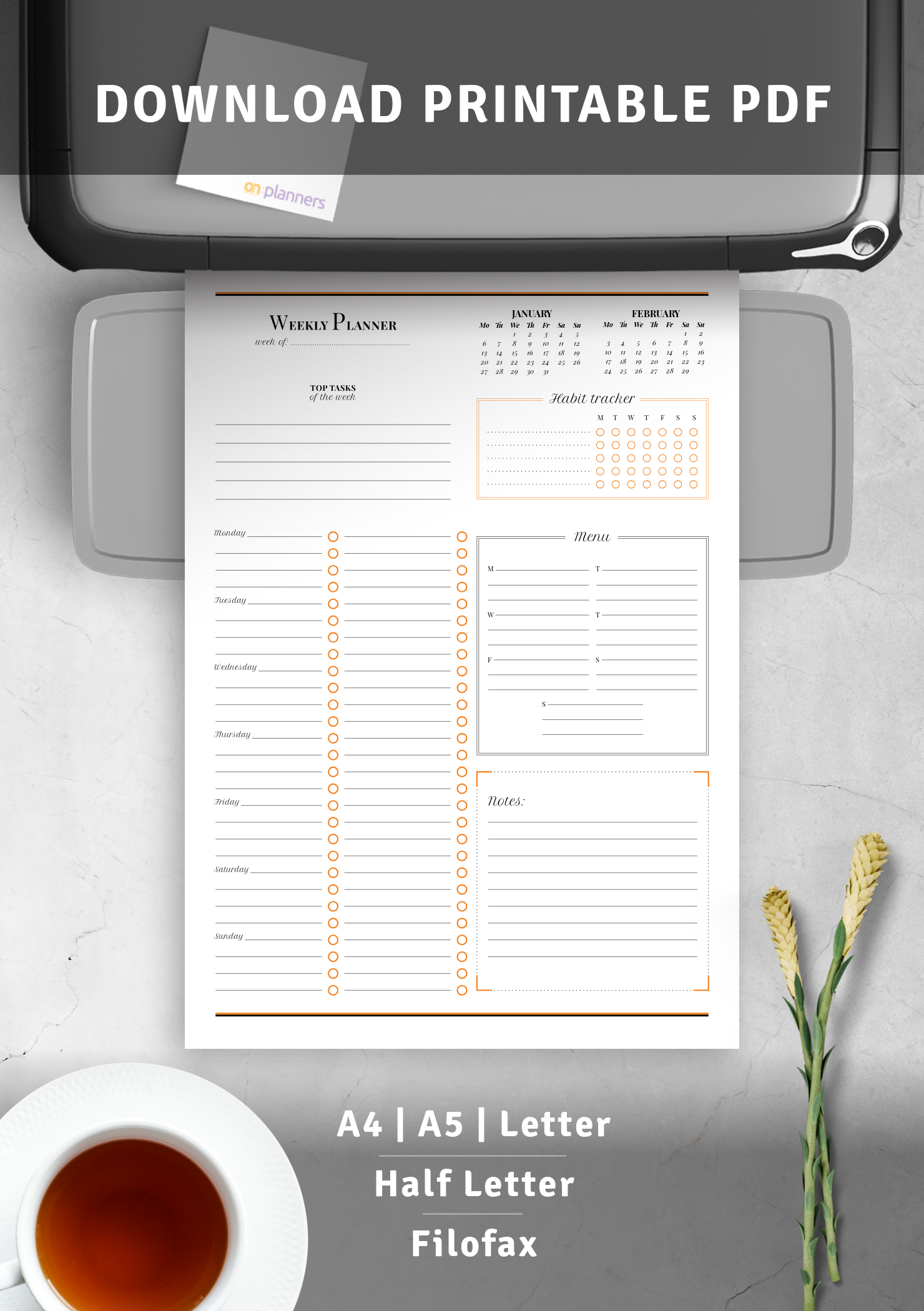 Weekly Planner with Habit Tracker – Organize & Build Habits