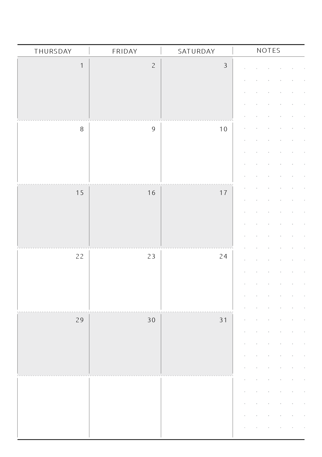 Download Printable Weekly Planner - Original Style PDF
