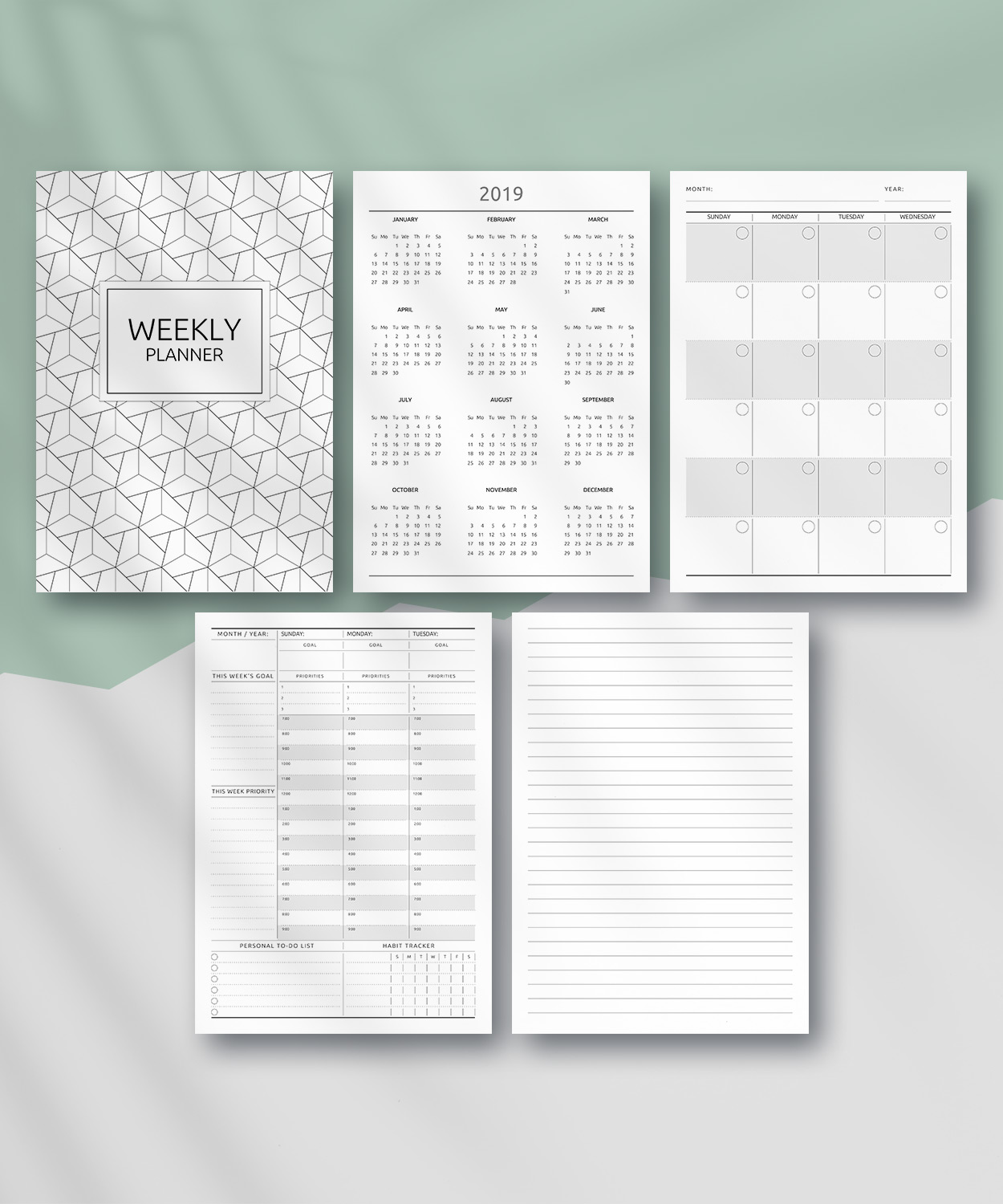 Download Printable Weekly Planner - Original Style - Undated PDF