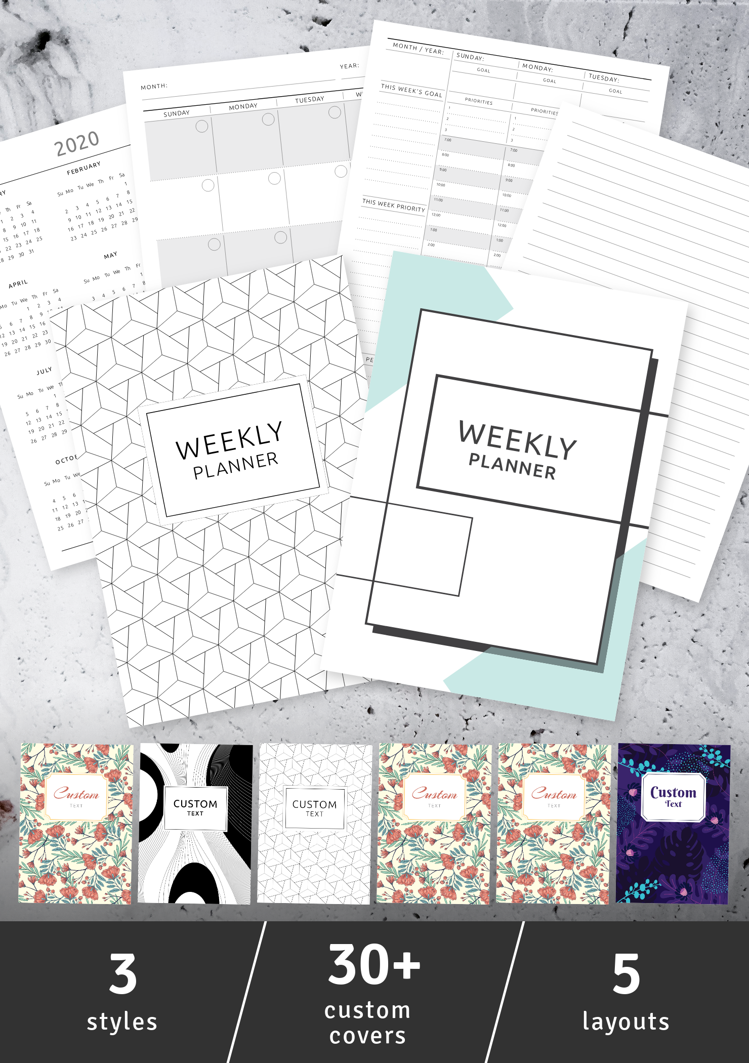 Download Printable Weekly Planner - Original Style - Undated PDF