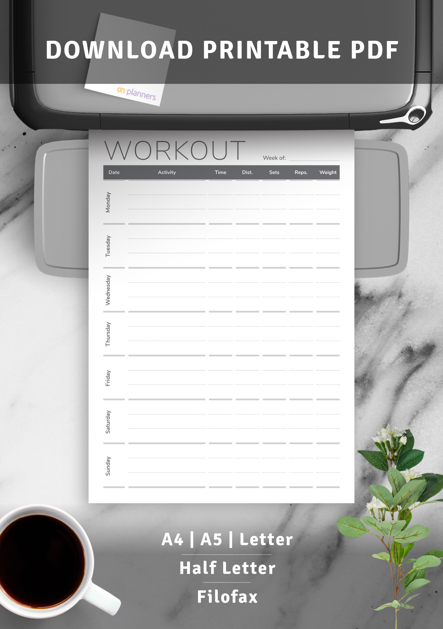 Download Weekly Workout Template PDF – Plan Your Fitness