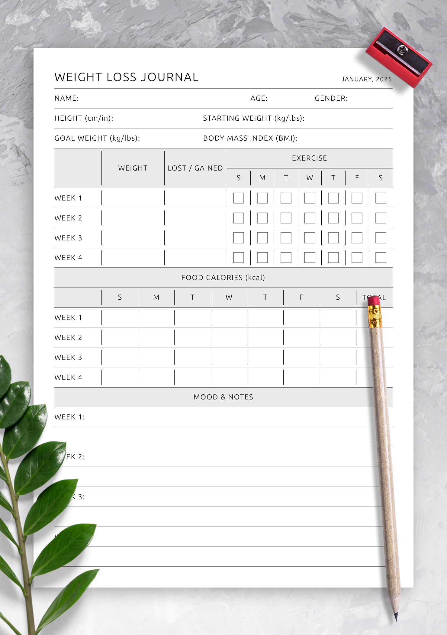 Weight Loss Journal – Track Progress & Stay Motivated Daily