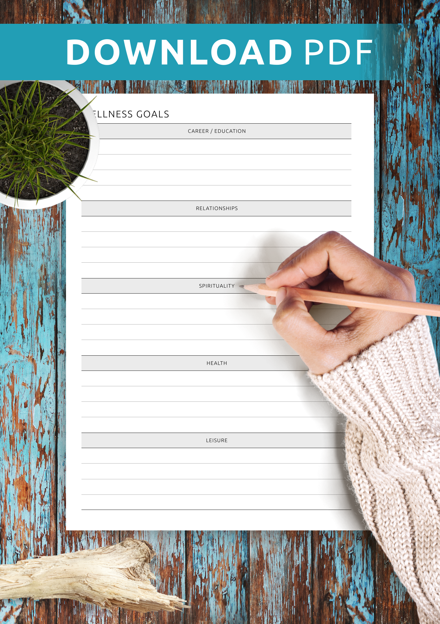 Download Printable Wellness Goals PDF