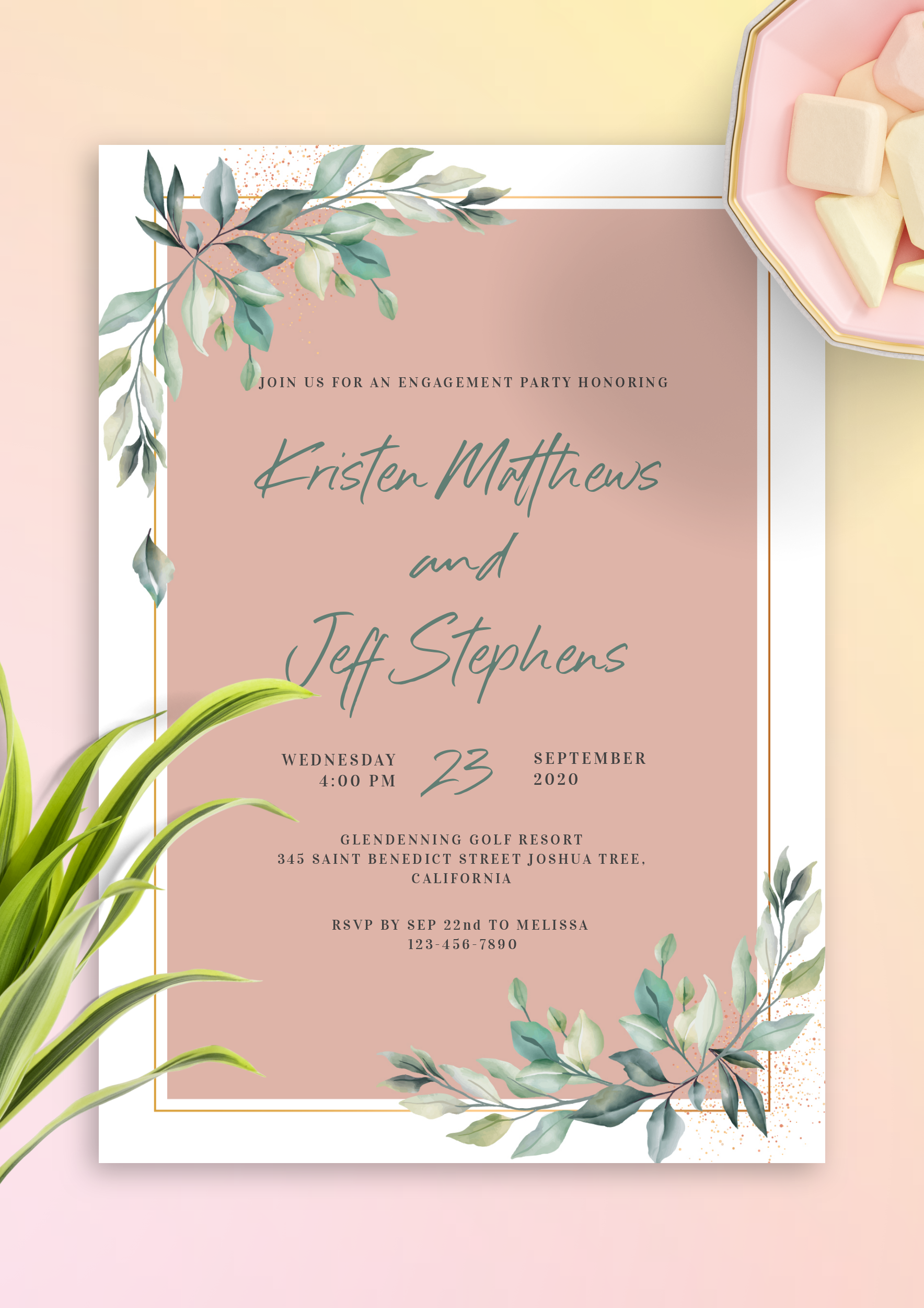 Download Printable Willow Branch Engagement Party Invitation PDF