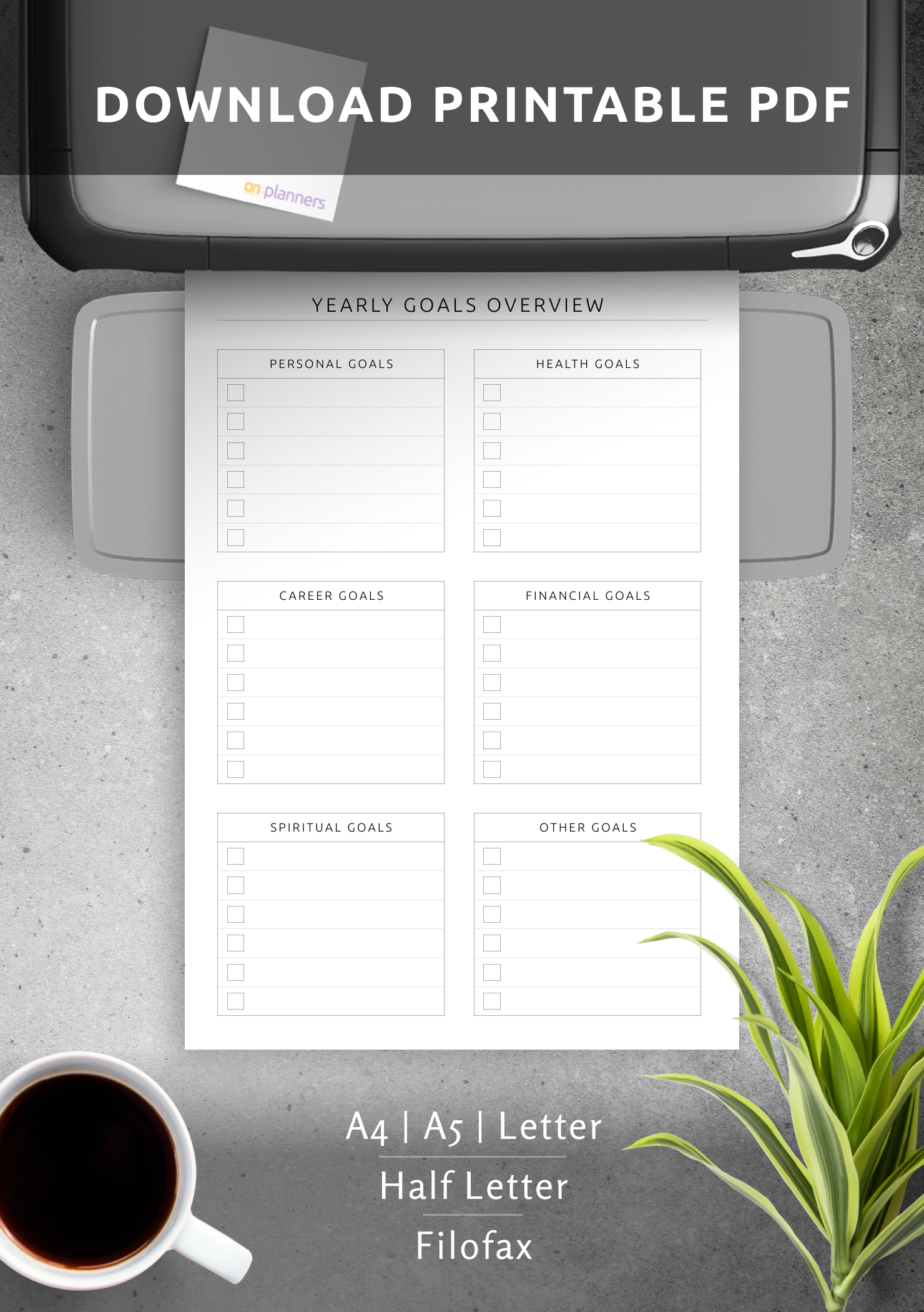 Yearly Goals Overview Template – Plan & Achieve in 12 Months