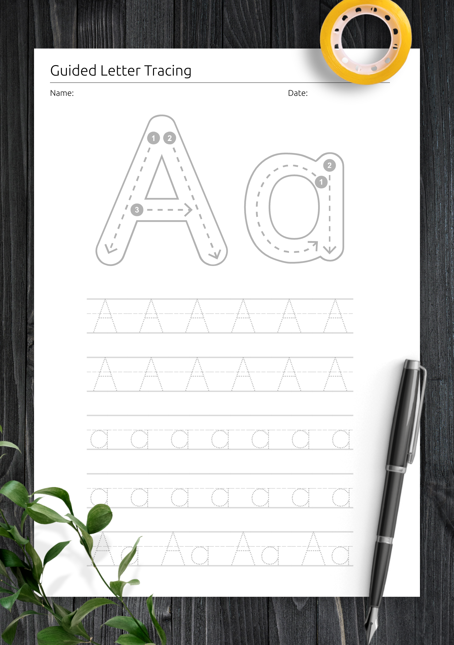 Download A-Z Guided Letter Tracing Pack for Kids Printable PDF